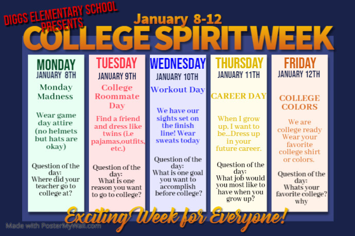 College Spirit Week Ads | PosterMyWall