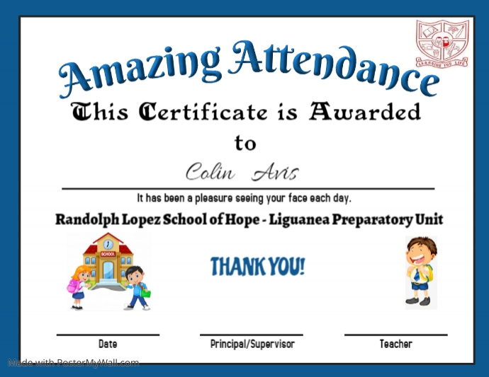 Copy of Amazing Attendance Award | PosterMyWall