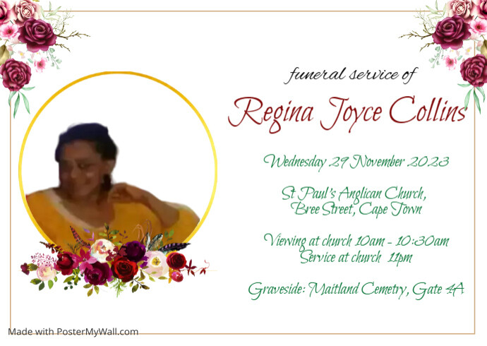Floral Funeral Announcement Card | PosterMyWall
