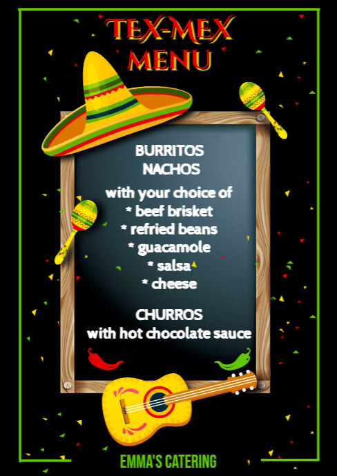 Copy of Tex-mex menu | PosterMyWall
