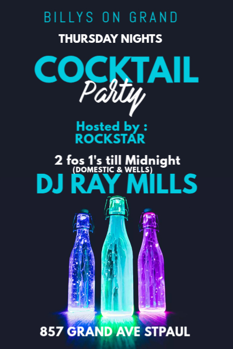 Copy of Cocktail bar Drink Party Flyer Design | PosterMyWall