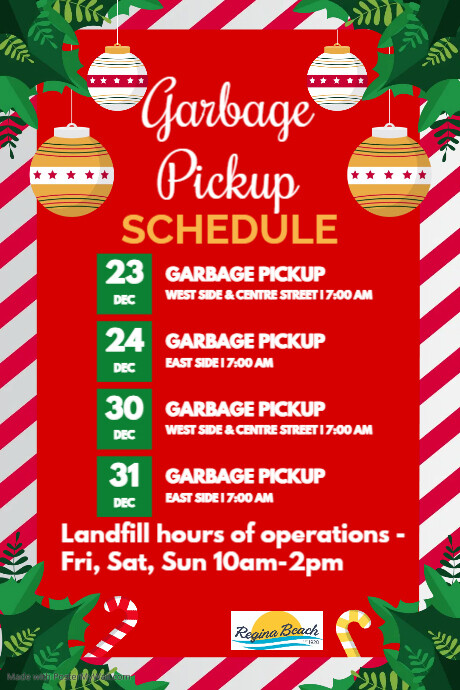 Garbage Christmas Schedule | PosterMyWall