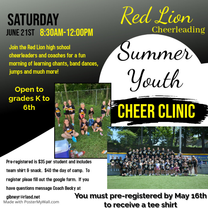 Summer Youth Cheer Clinic | PosterMyWall