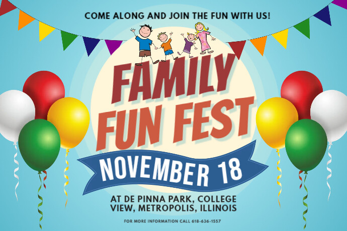 Community Festival Family Event Invitation Poster Template | PosterMyWall