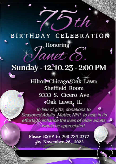 Purple Birthday Party Invitation | PosterMyWall