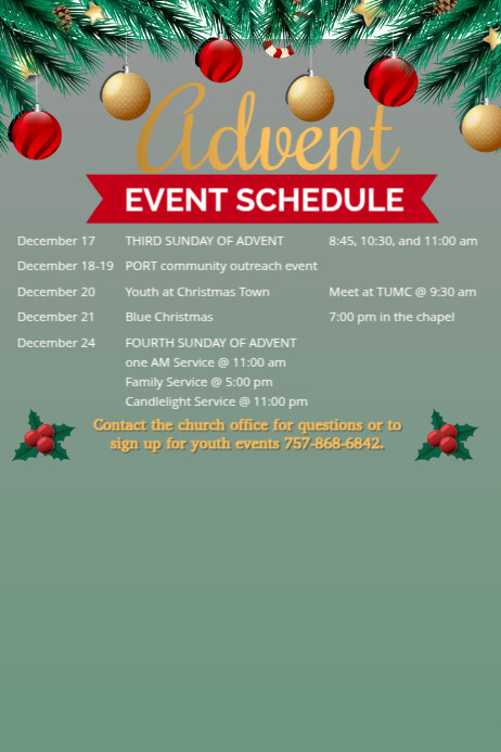 Christmas event schedule | PosterMyWall
