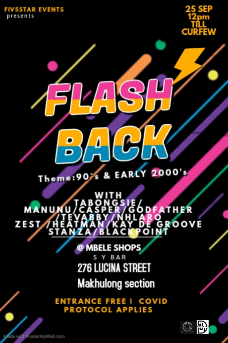 Copy of Flashback retro Party Club Template | PosterMyWall