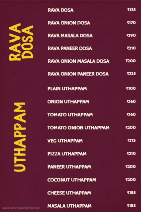 PAGE 3 MENU | PosterMyWall