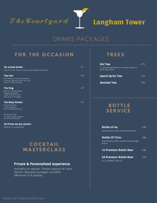 Copy of Minimal Cocktail Menu Template | PosterMyWall