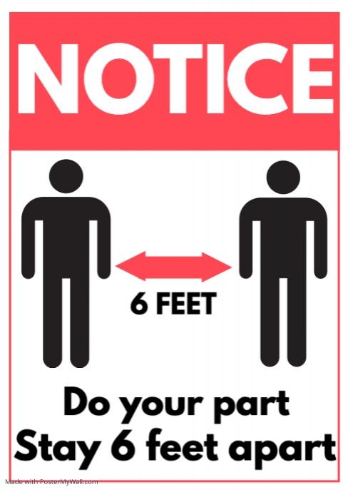 Copy of 6 FEET!! | PosterMyWall