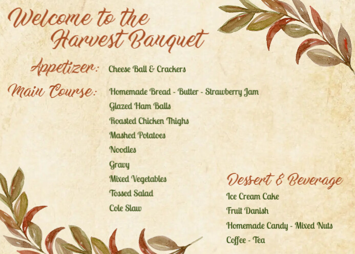 2022 Harvest Banquet | PosterMyWall