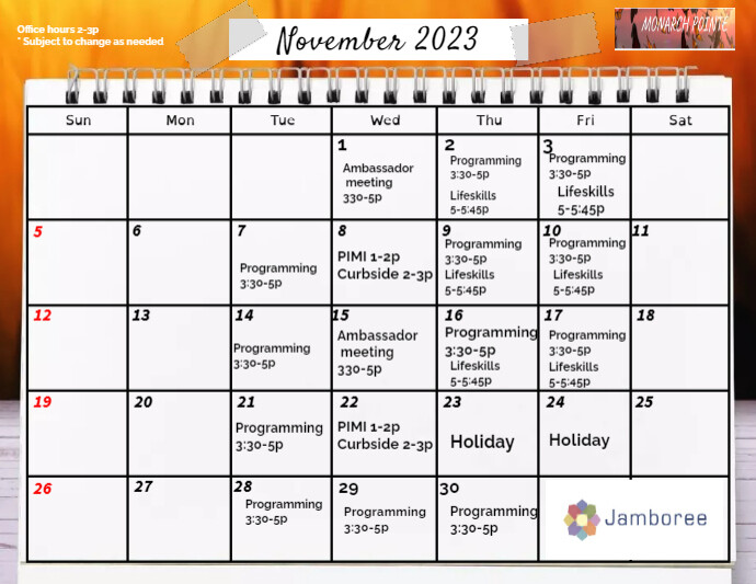 RE_November 2023 calendar | PosterMyWall