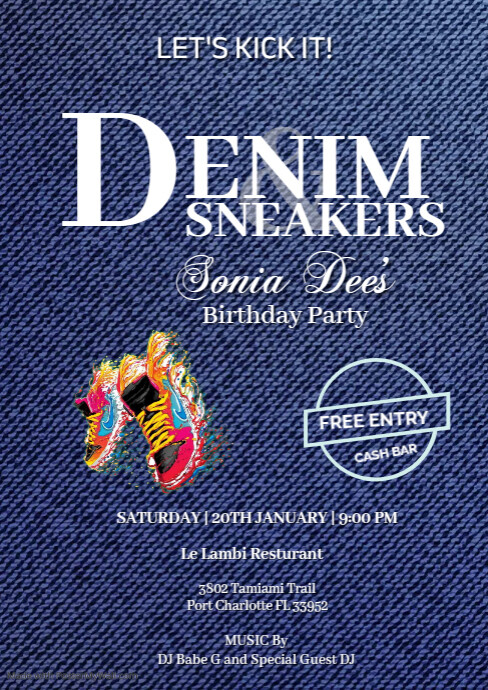 Copy of Denim and Sneakers Invite | PosterMyWall