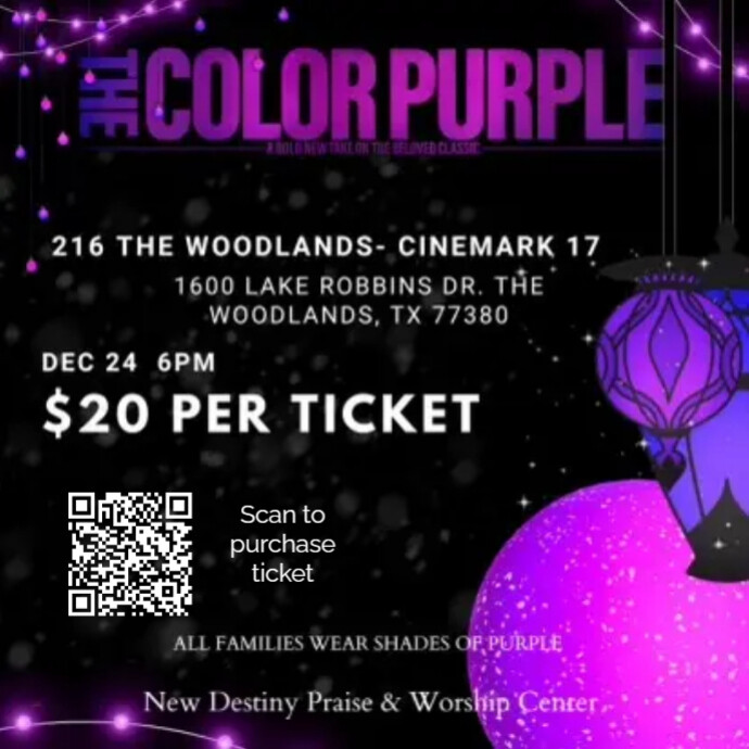 Color Purple with QR Code | PosterMyWall