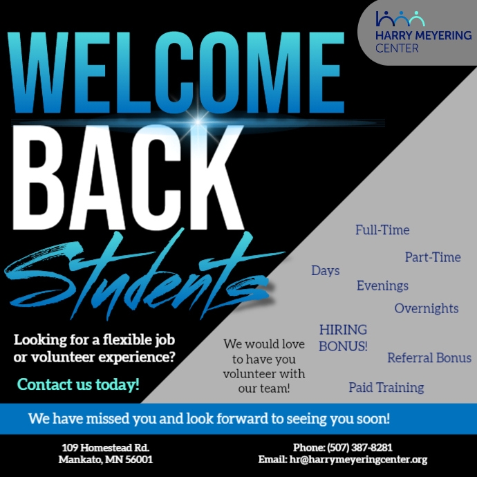 Welcome Back Students | PosterMyWall
