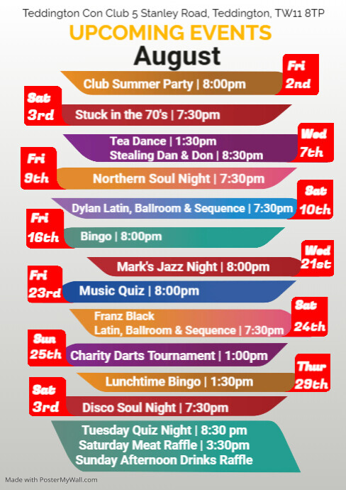 Copy of Upcoming Events Schedule flyer | PosterMyWall