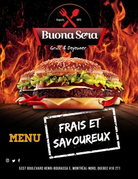 Hot Spicy Fast Food Menu Table Talker | PosterMyWall