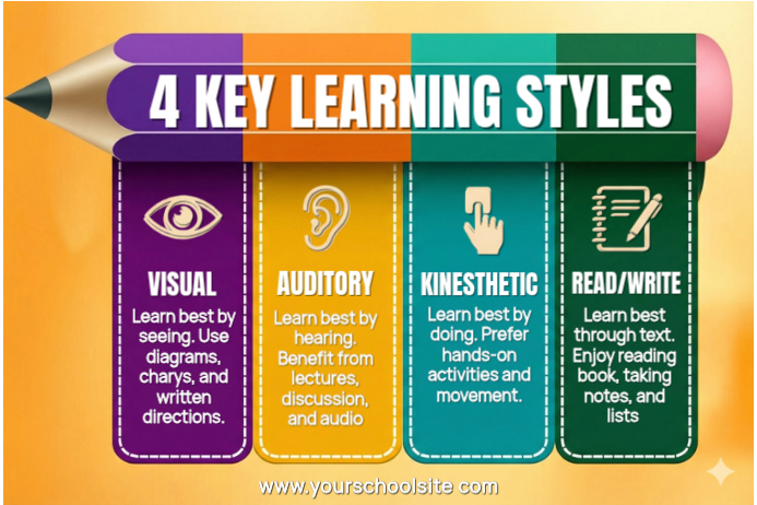 Plantilla de 4 Key Learning Styles Poster for Classrooms ...