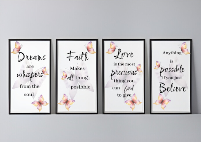 4 -pieces inspirational frame Template | PosterMyWall