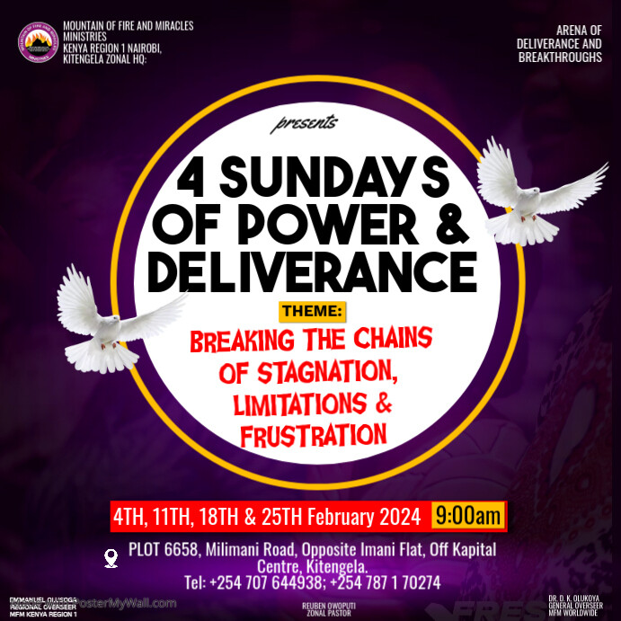 4 sundays of deliverance service Template | PosterMyWall