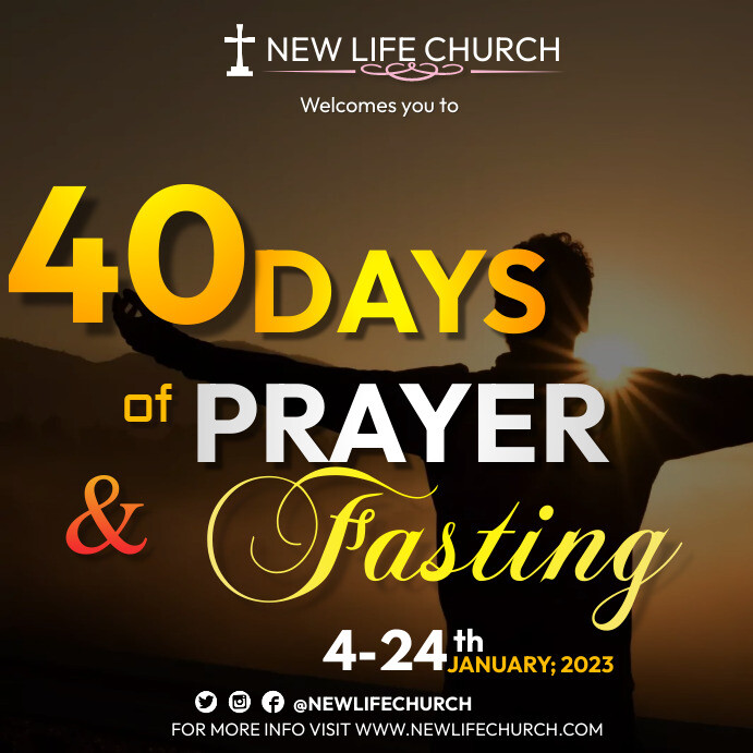 40 days Prayer and fasting (2) Template | PosterMyWall