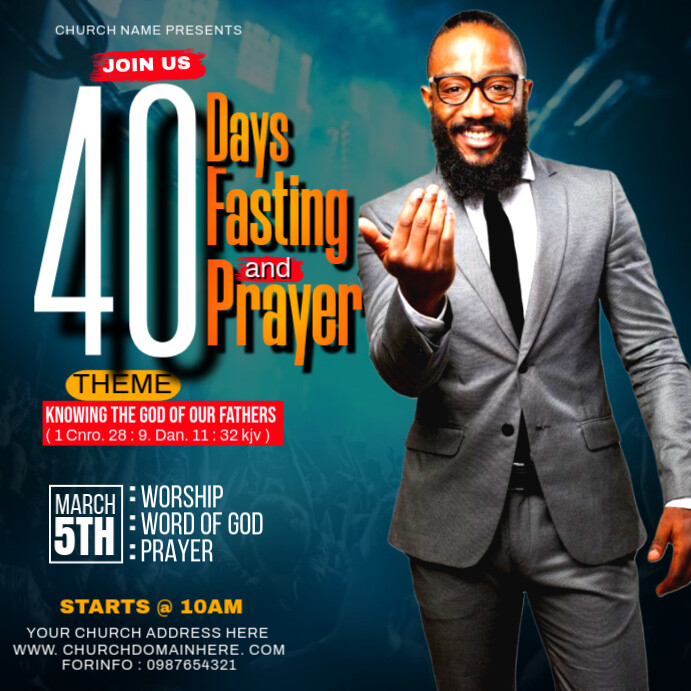 Copy of 40 fasting prayer | PosterMyWall