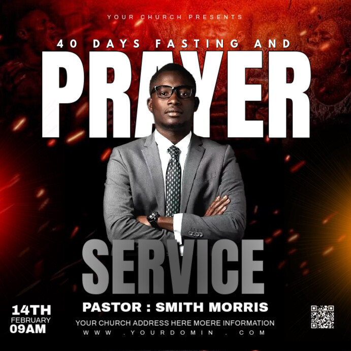 Copy of 40 fasting prayer service | PosterMyWall