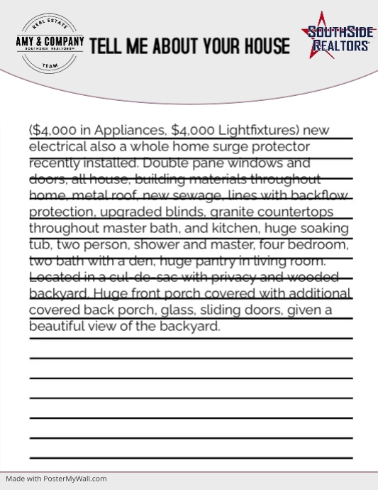 Blank Tell Me About Your House | PosterMyWall