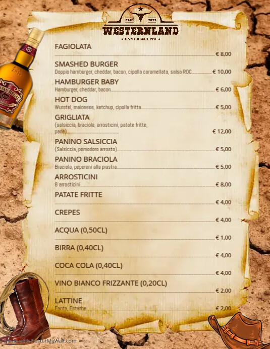 Cowboy Menu | PosterMyWall