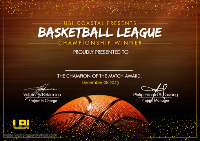 Basketball Excellence Certificate Template | PosterMyWall