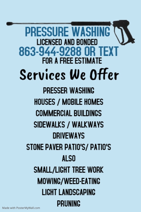 PRESSURE WASHING POSTER | PosterMyWall