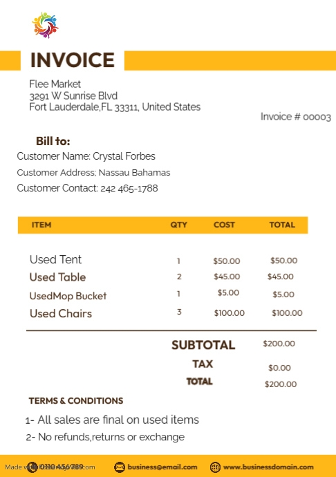 Invoice design template | PosterMyWall