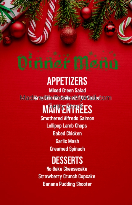 Copy of Christmas Party Menu Template | PosterMyWall