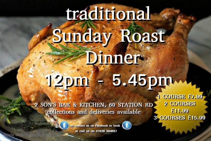Copy of Sunday Roast Dinner | PosterMyWall