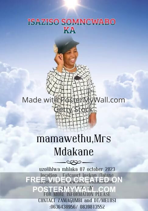 Cloudy Sky Funeral Program Video Template | PosterMyWall