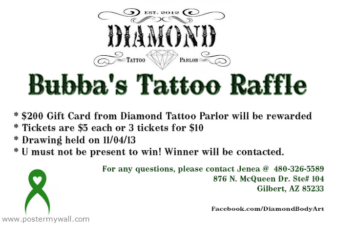 Bubba's Tattoo Raffle | PosterMyWall