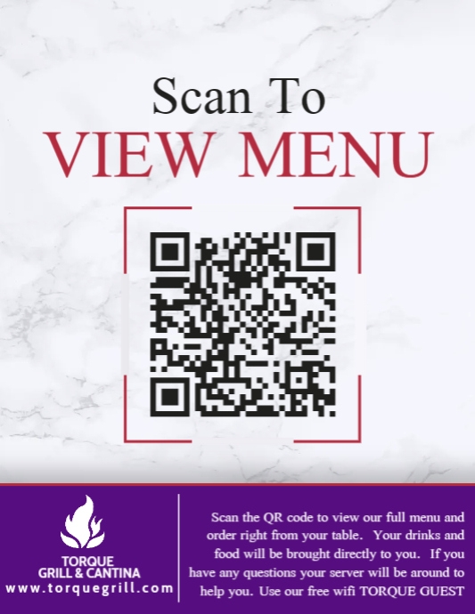 scan to view menu flyer | PosterMyWall