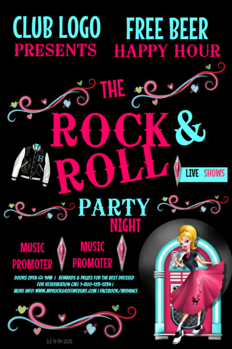 Rock and Roll Club Template | PosterMyWall