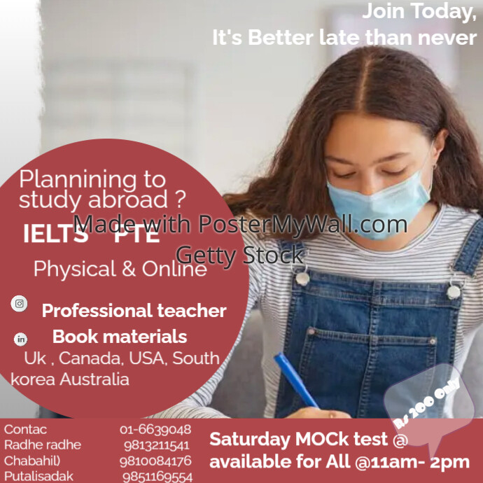 IELTS Online Class Poster Template | PosterMyWall