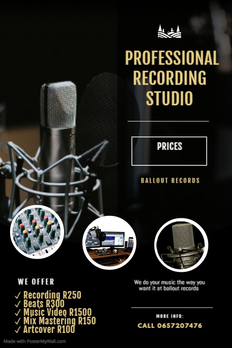 Copy of Recording Studio Flyer Template | PosterMyWall