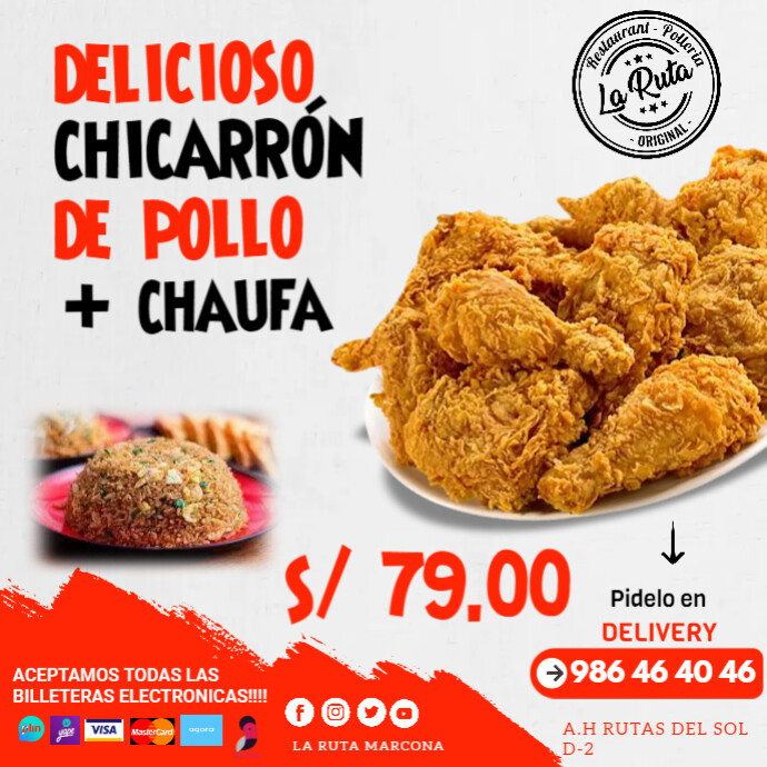 Copy of chicharrón de pollo + CHAUFA | PosterMyWall
