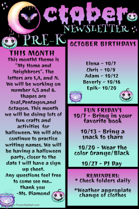 October Halloween Theme Artistic Newsletter | PosterMyWall