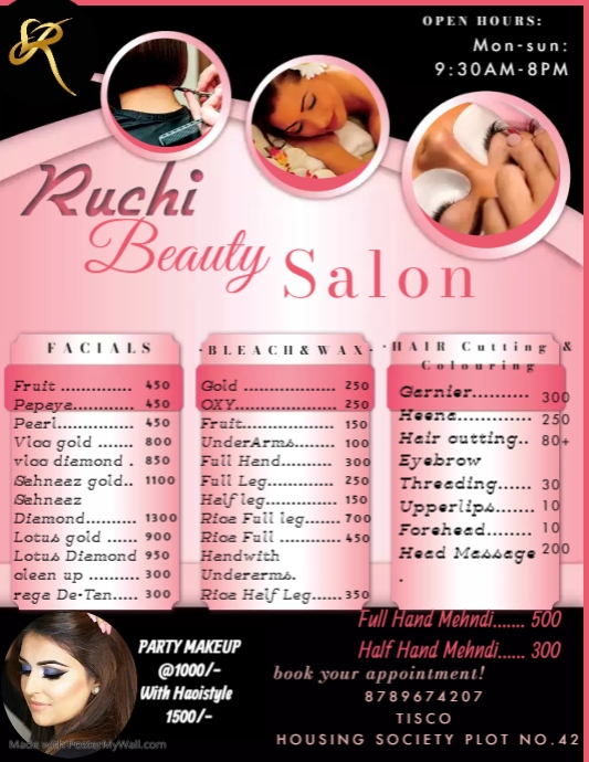 Professional Beauty Salon Price List Flyer | PosterMyWall
