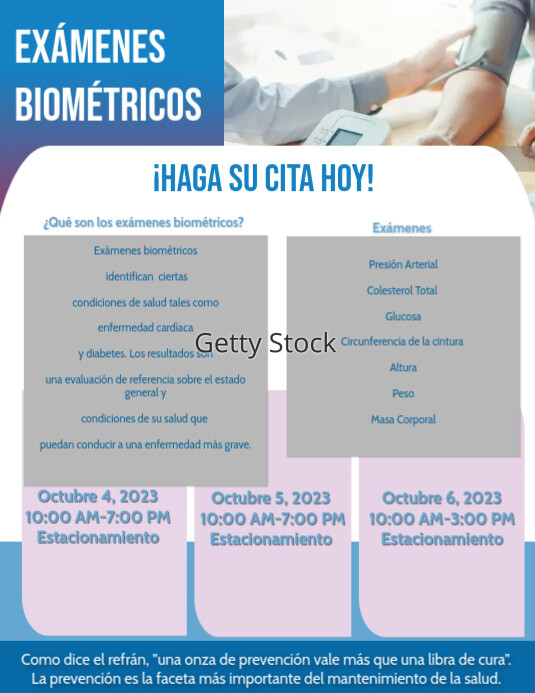 2023 Arnet Biometrics Screenings Spanish | PosterMyWall
