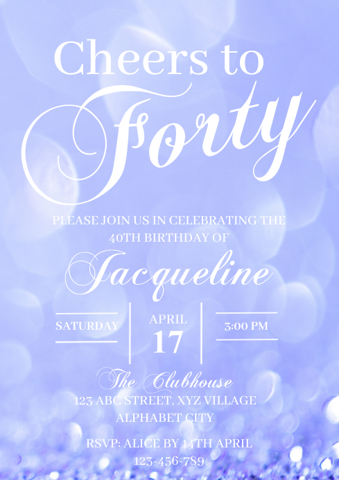40th Birthday Invitation Template | PosterMyWall