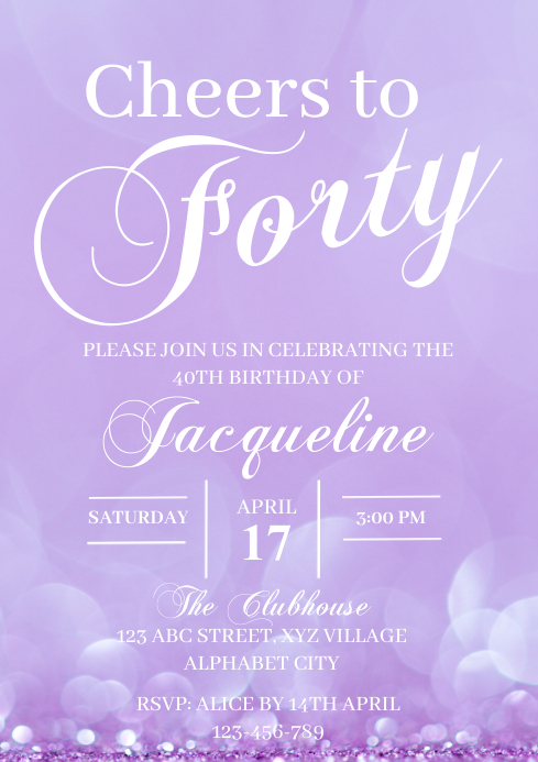 40th Birthday Invitation Template | PosterMyWall