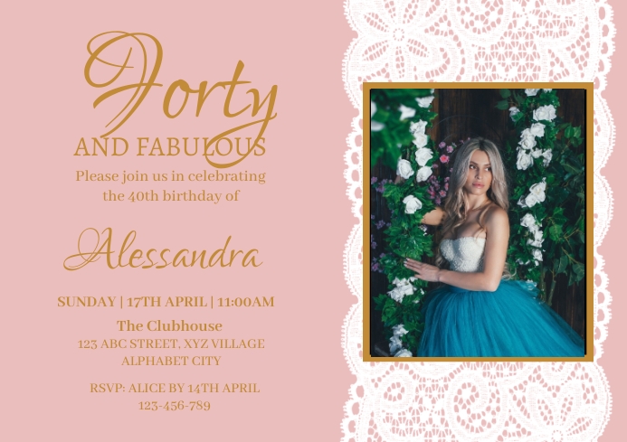 40th Birthday Invitation Template | PosterMyWall