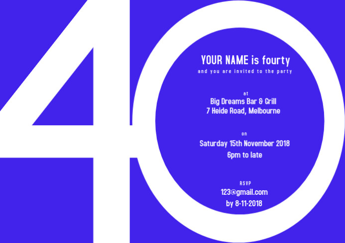 40th Blue Template | PosterMyWall