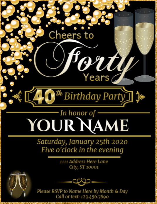 40th Happy Birthday Template PosterMyWall 40th Happy Birthday Template PosterMyWall