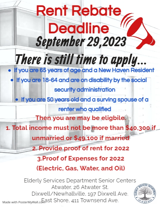 Rent Rebate deadline | PosterMyWall